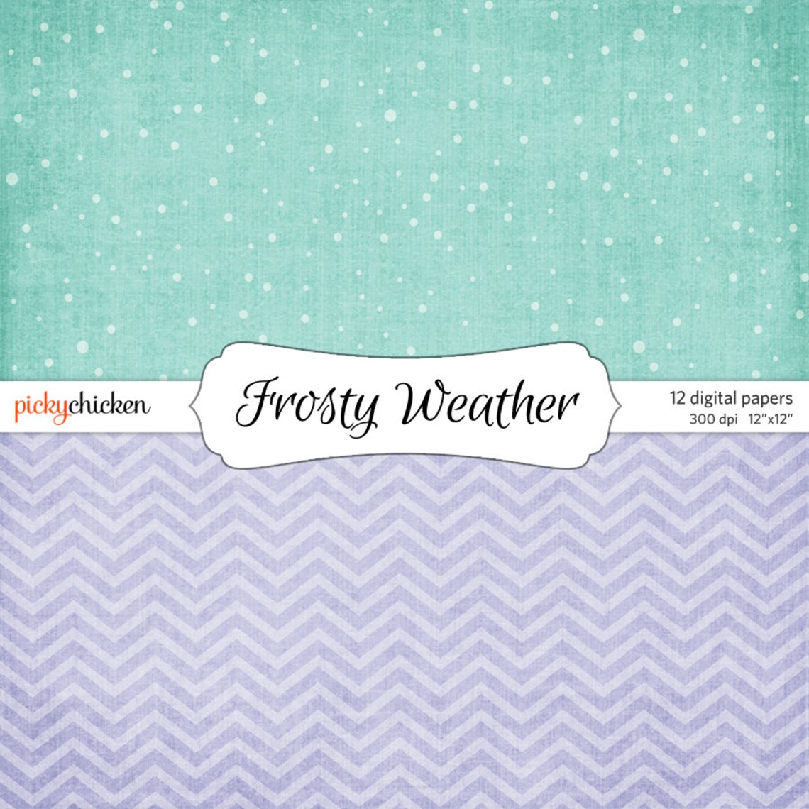 Christmas Digital Paper Frosty Weather Winter Snow Chevron - Etsy
