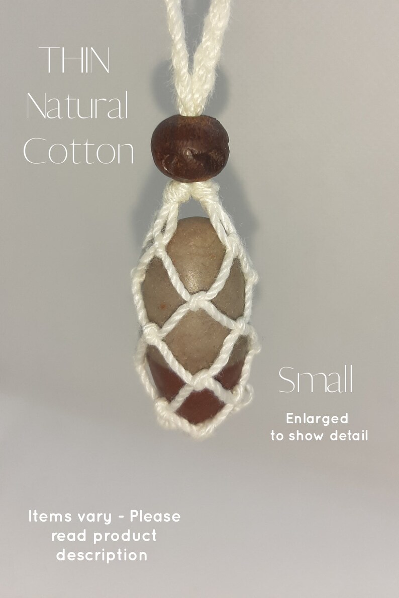 THIN Cotton Interchangeable Macrame Crystal Holder Necklace Etsy thin-cotton-interchangeable-macrame-crystal-holder-necklace-etsy