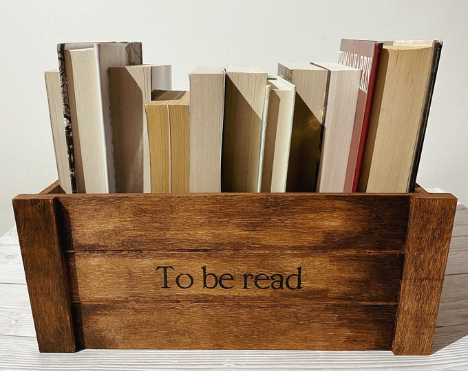 To Be Read Wooden Crate - Hand Painted Wood Box Storage for Books ...