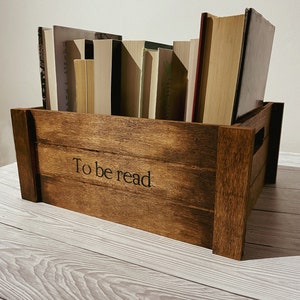To Be Read Wooden Crate - Hand Painted Wood Box Storage for Books ...