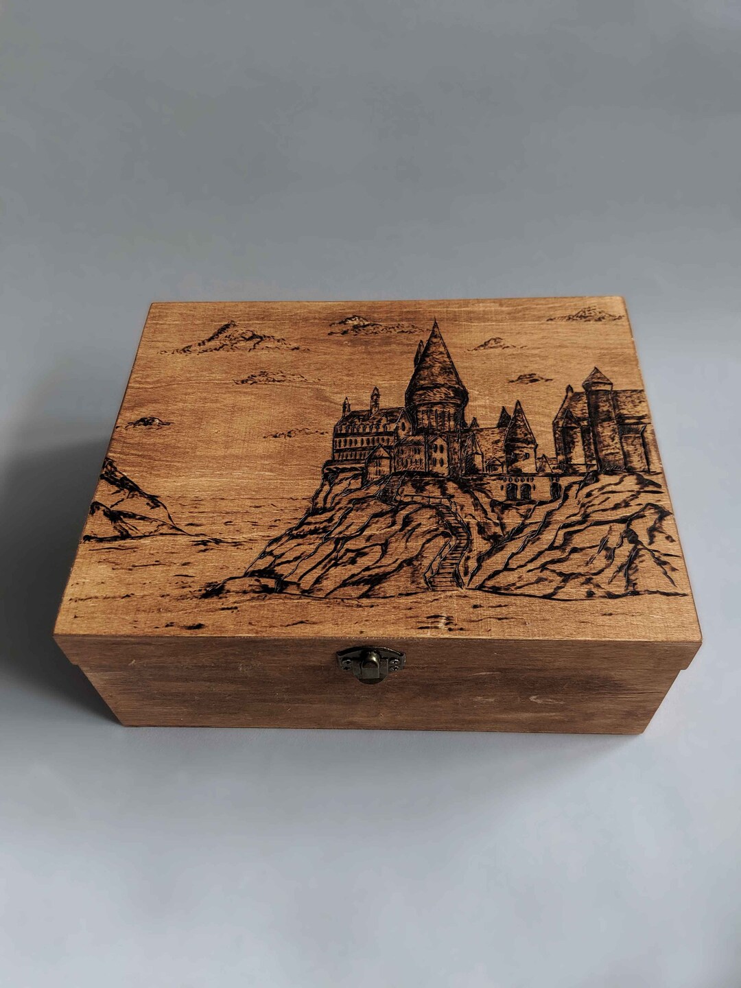 Magical Wizard School Hand-burnt Wooden Box - Trinkets and Memories ...