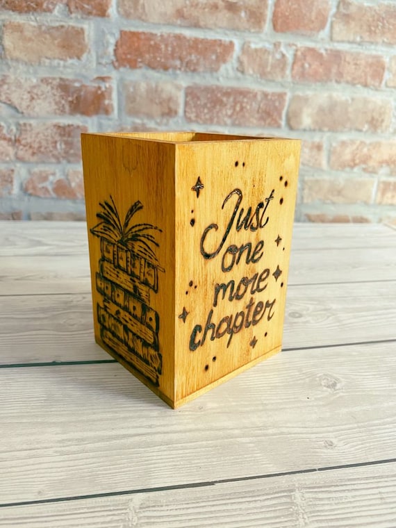 One More Chapter Bookmark Holder Hand-burnt Original Wooden | Etsy