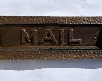 Cast Iron Antique Mail Slot With Door Knocker Handle, Antique Door Mail ...