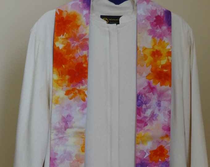 Clergy Stole for Creation: Watercolor Flowers - Etsy