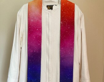 Rainbow Clergy Stole, Priest Stole, Clergy Stole, All Season Stole ...