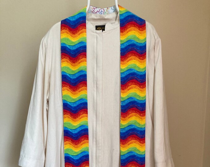 Clergy Rainbow Stole: Waves of Color - Etsy