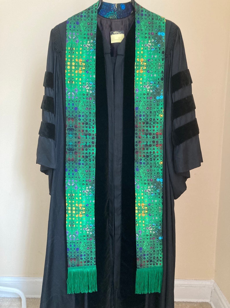 Clergy Rainbow Stole With Mandalas, Clergy Green Stole - Etsy