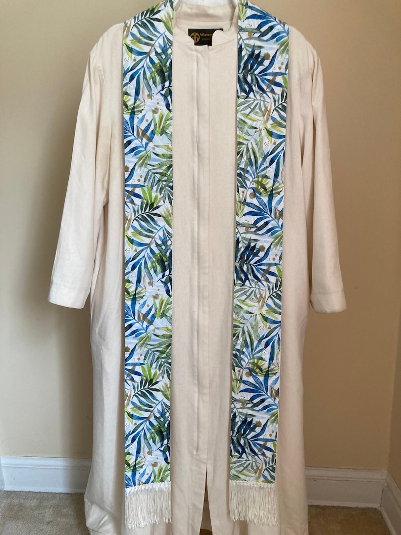 Clergy Stole for Creation: Green and Blue Ferns - Etsy
