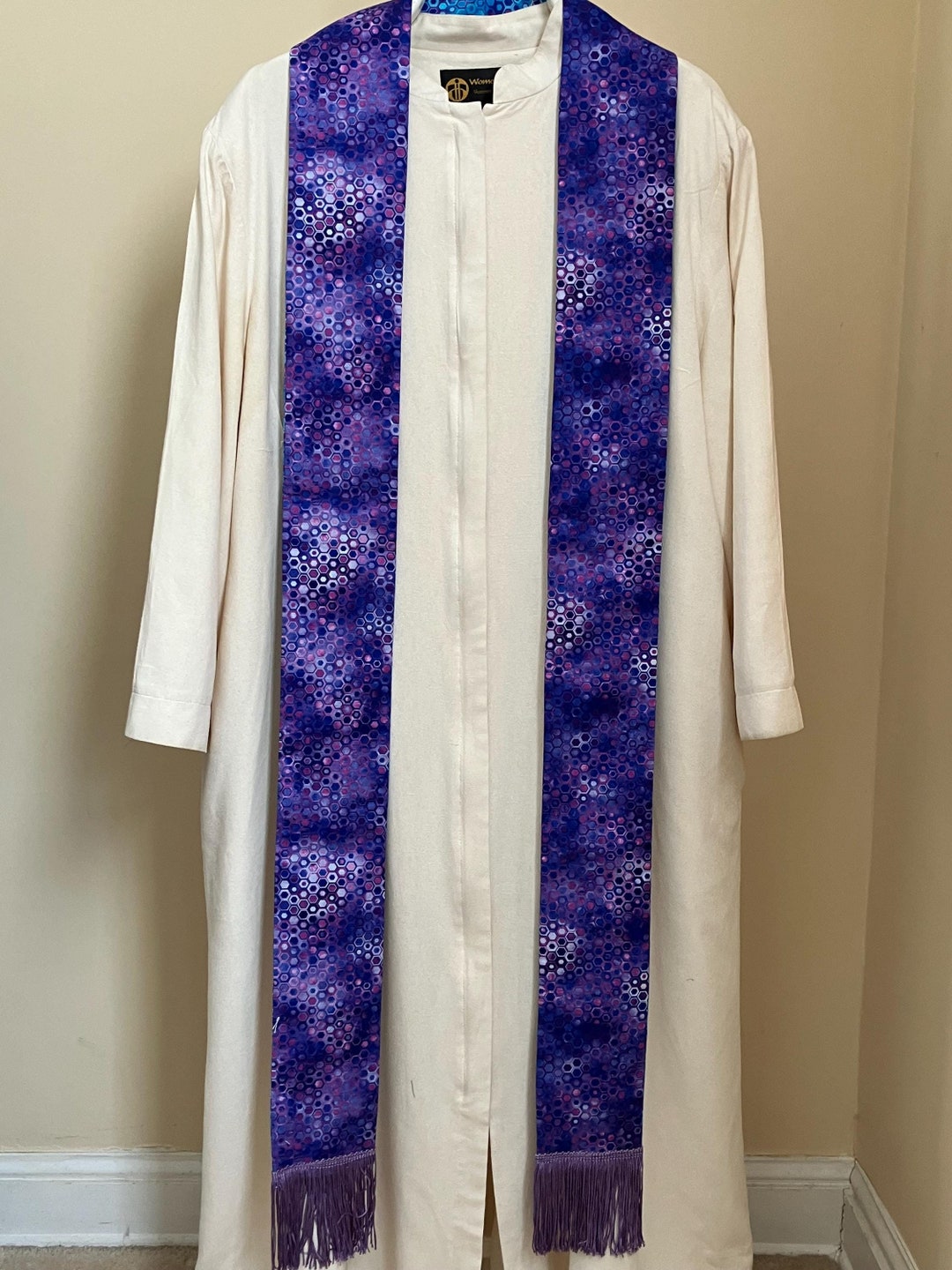 Clergy Stole for Advent -- Blue and Purple Honeycombs - Etsy