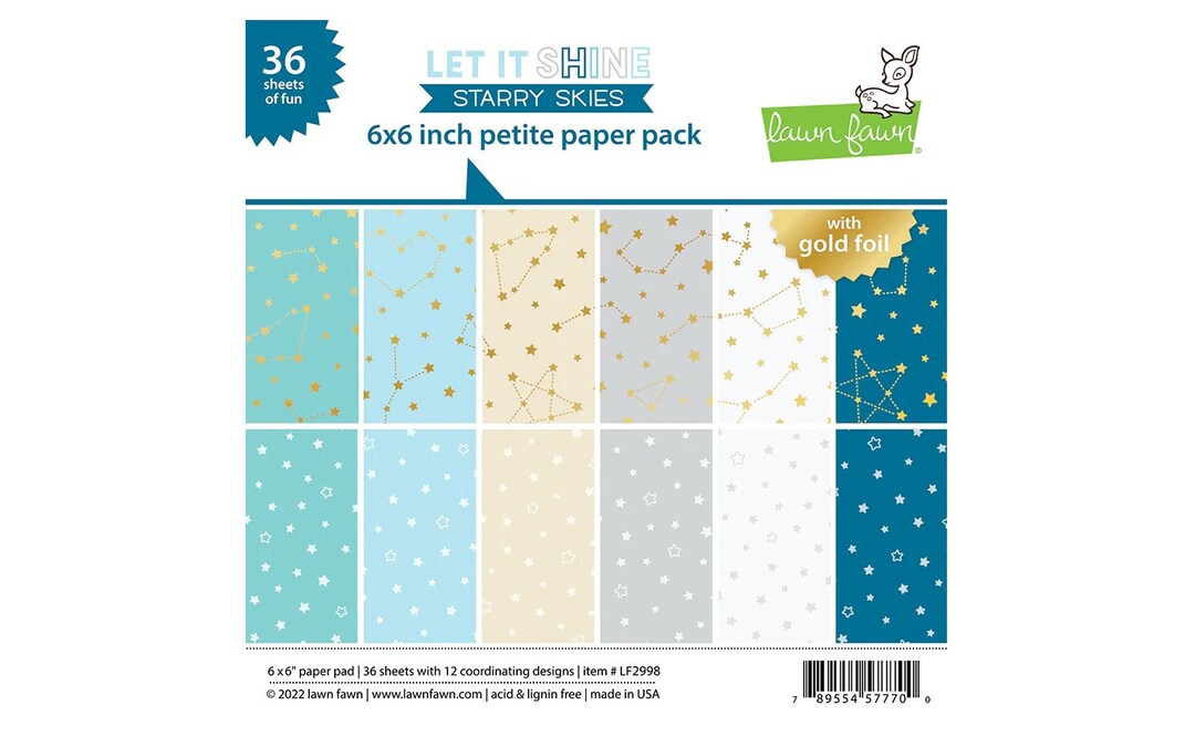 Lawn Fawn Let It Shine STARRY SKIES (constellations) Petite 6x6 ...