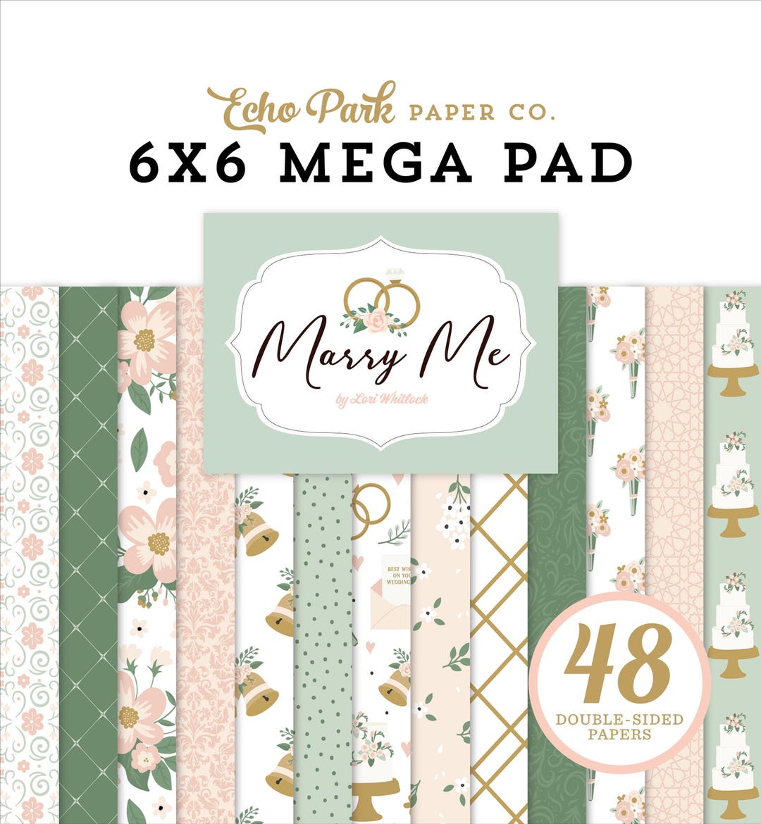 Echo Park Paper MARRY ME Wedding Cardmaker's 6x6 Mega Cardstock Paper ...