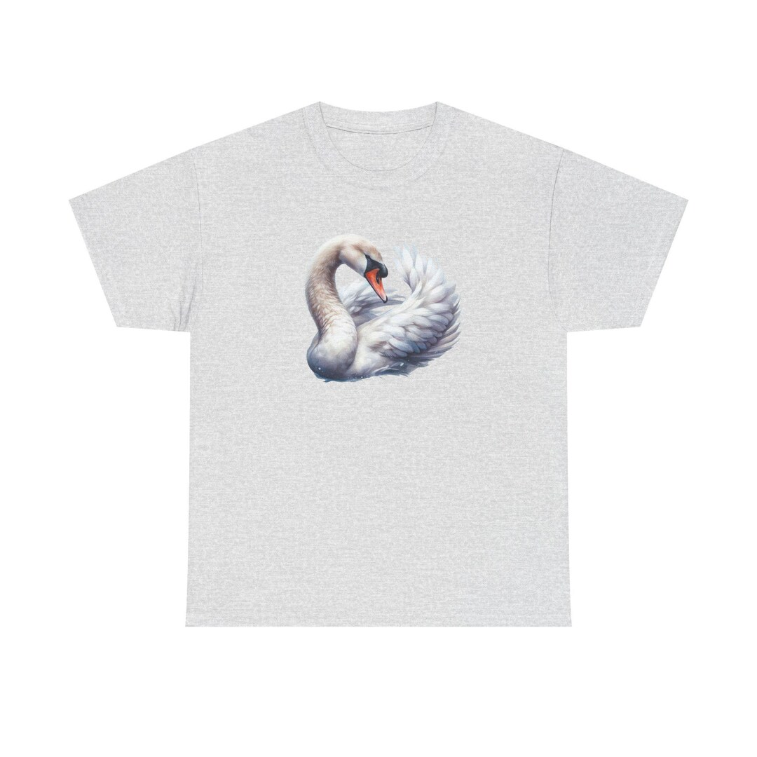 Elegant Swan Cotton Tee, Minimalist Art Shirt, Nature Lovers Gift ...