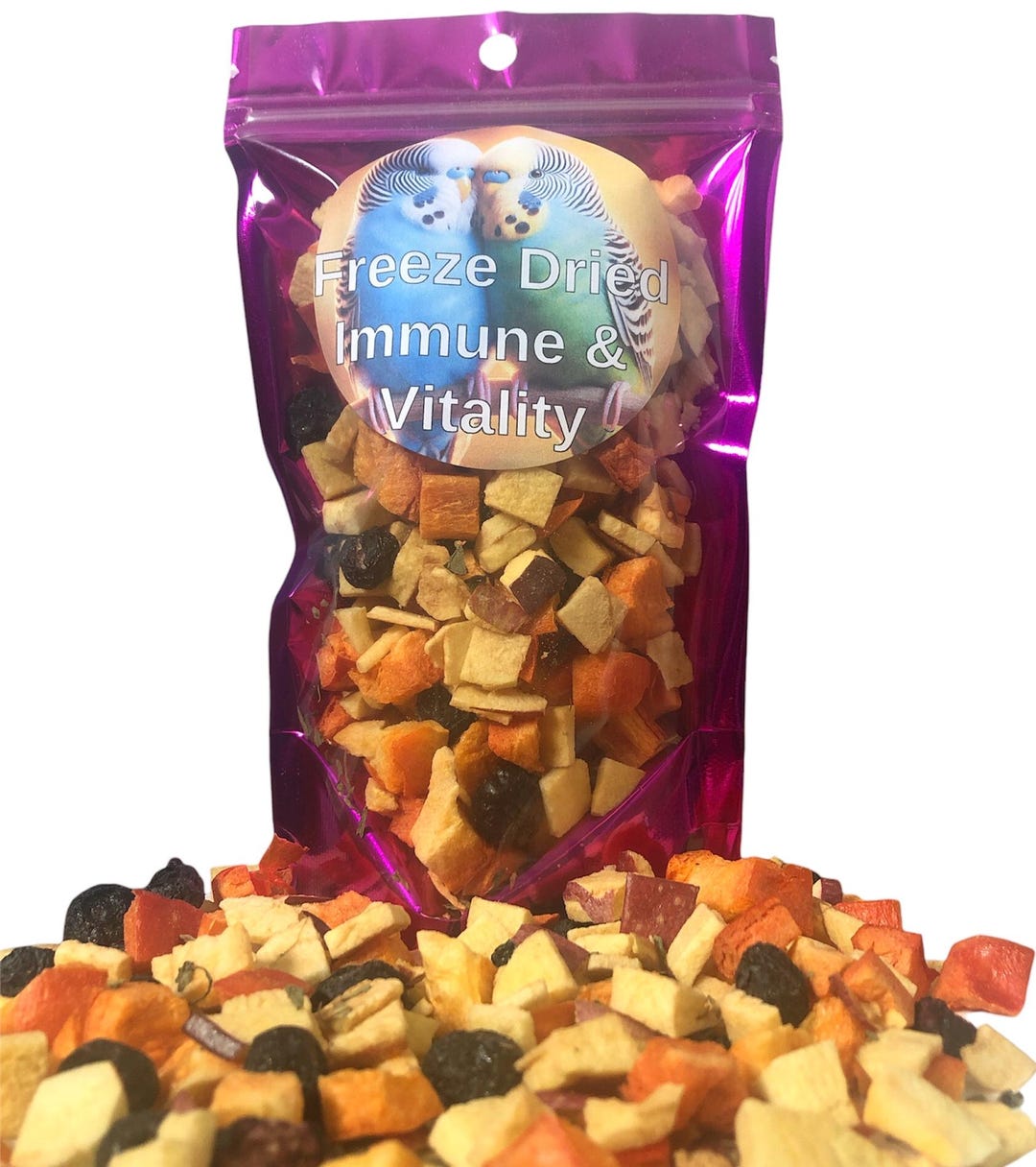 Freeze Dried Parrot Food, Immune & Vitality Blend, Natural Fruit ...