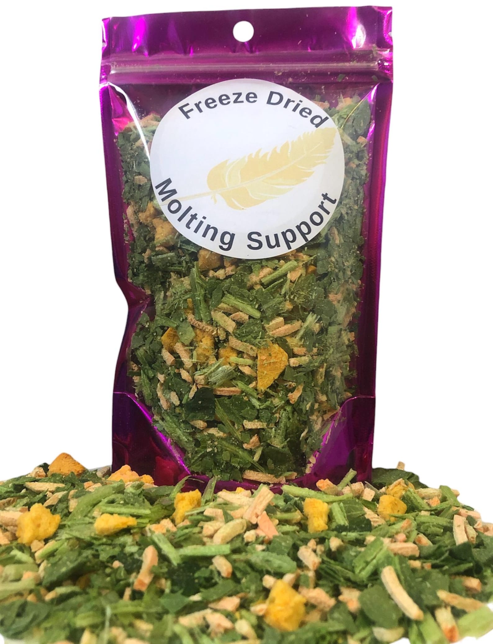 Freeze Dried Molting Support Mix: Natural Parrot Food Topper (1.2oz Bag ...
