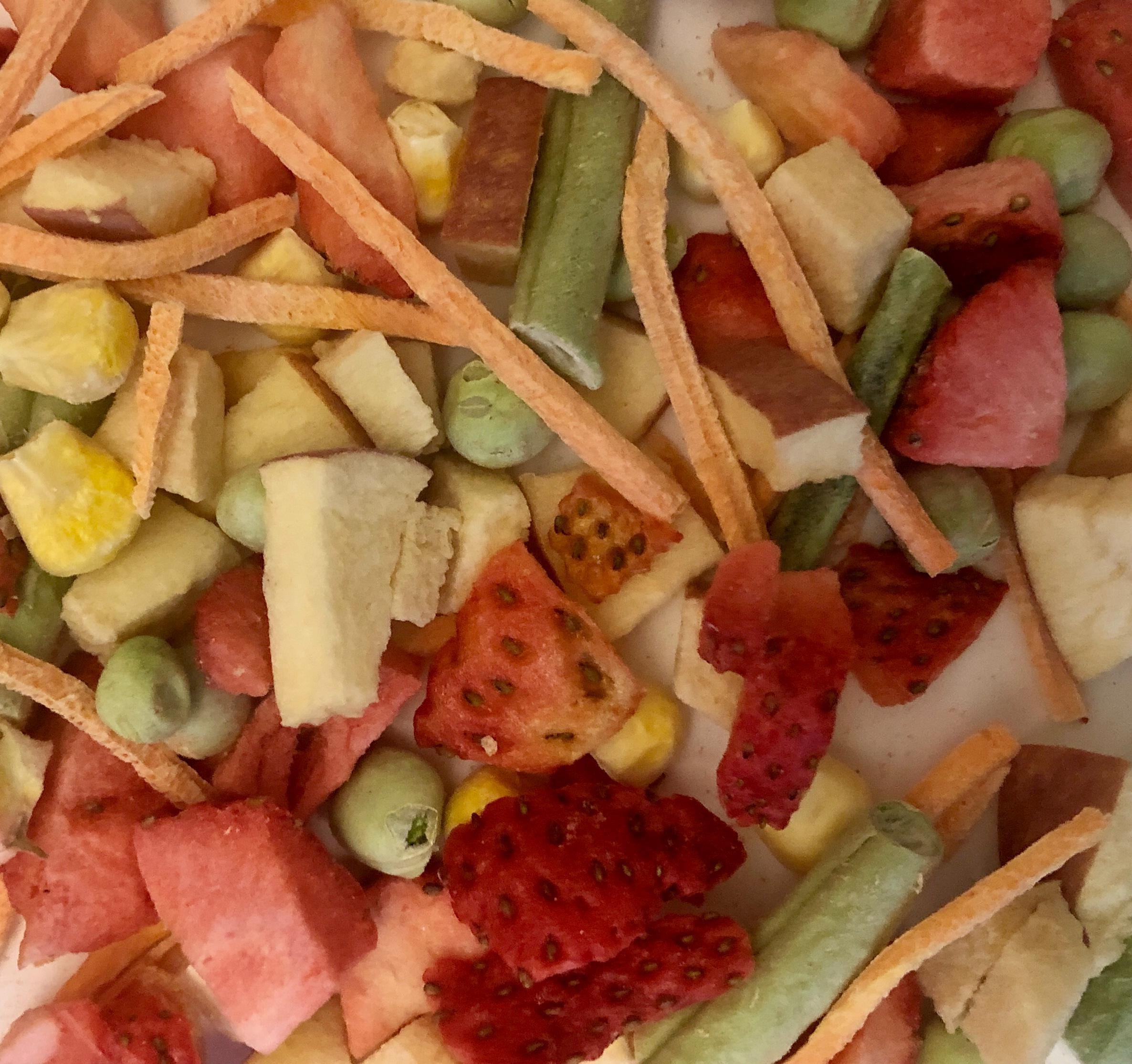 Freeze Dried Parrot Food: All Natural Fruit & Veggie Bird Chop (1.5oz ...