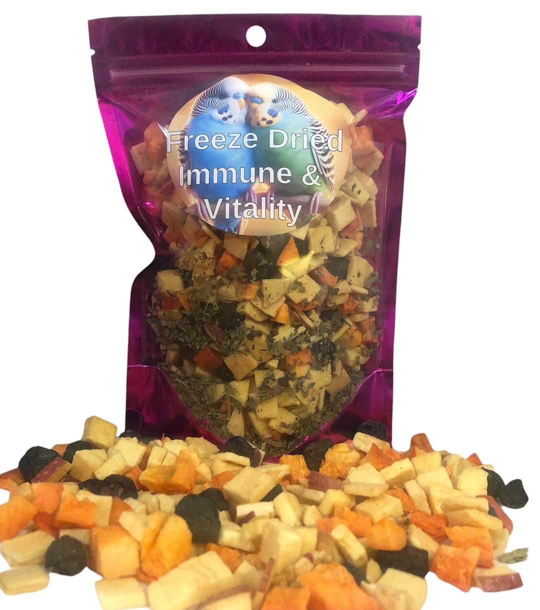 Freeze Dried Parrot Food: Immune & Vitality Fruit, Veggie, Herb Mix, 3 ...