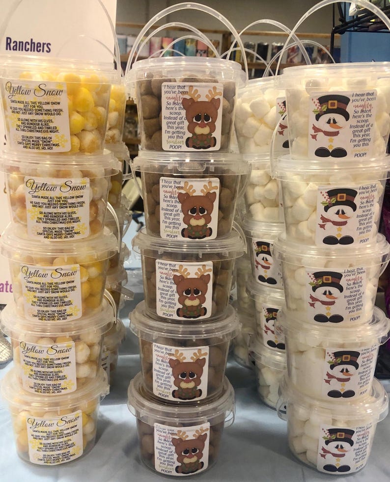 Snowman Poop, Freeze Dried Marshmallow Candy Bucket, Stocking Stuffer ...