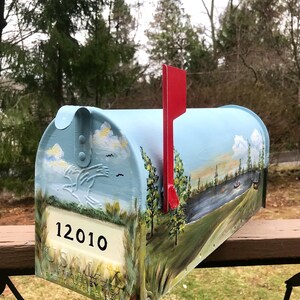 Fishermans Mailbox, Lake Cabin Mailbox, Hand Painted, Standard Size - Etsy