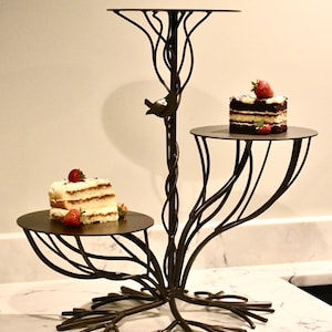 Hand Crafted Three Tier Cake Stand: Tree of Life Design - Etsy