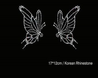 Butterfly Rhinestone Heat Press Transfer Iron on Butterfly Rhinestone ...