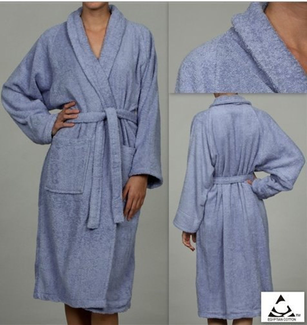 Egyptian Cotton Bath Robe | Personalized Small/medium Blue Bathrobe ...