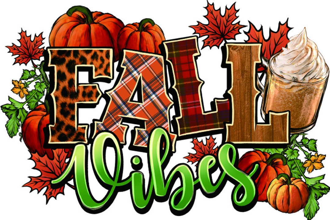 Fall DTF Heat Transfer | Pumpkins Plaids Leaves & Lattes | Ready to ...