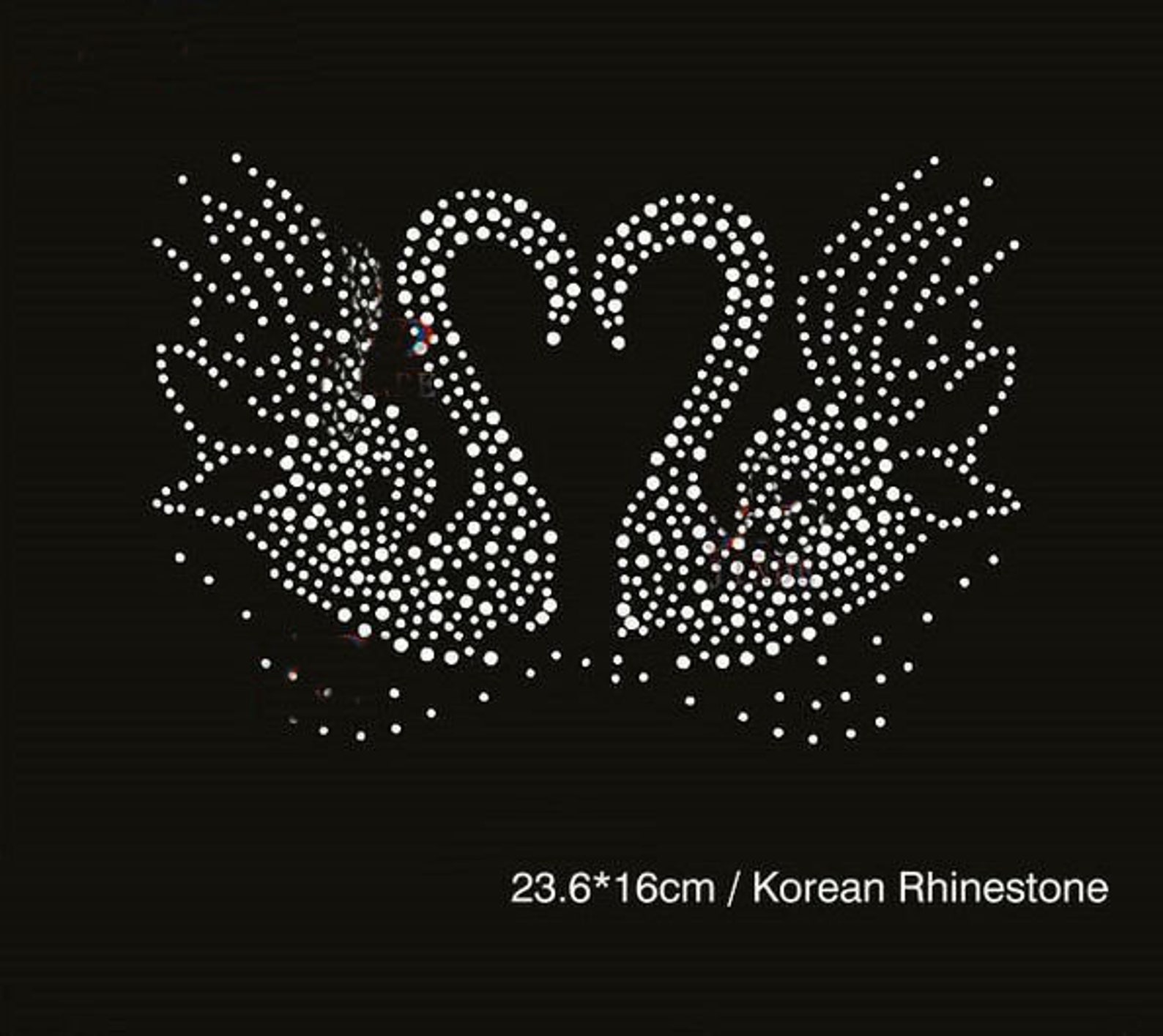 2 Swan Rhinestone Heat Press Transfer Iron on Swan Rhinestone Applique ...