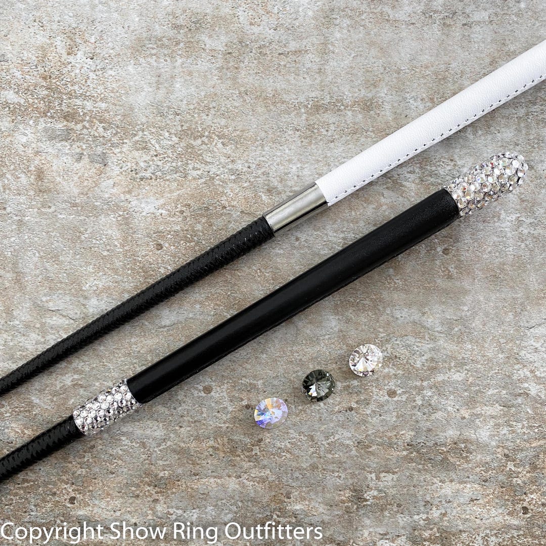 31" Saddleseat Whip, Bling Crystal Gaited Whip, Crystal Gaited Riding ...