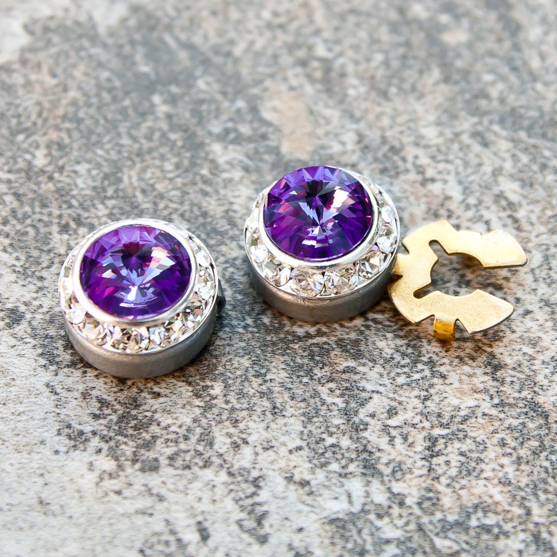 25 Colors Crystal Button Covers Faux Cuff Links Silver or - Etsy