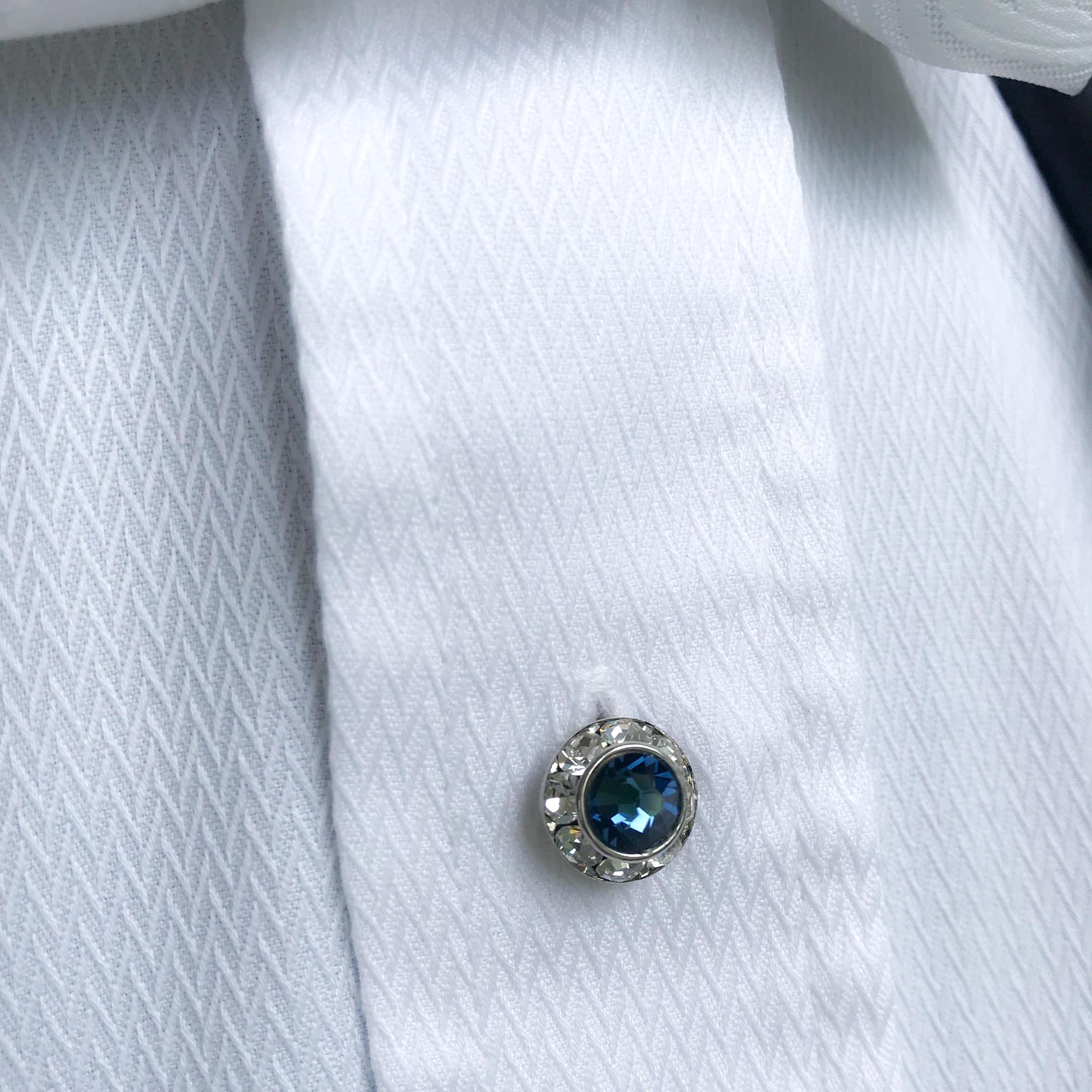 25 Colors, Silver Tuxedo Shirt Crystal Studs - Etsy