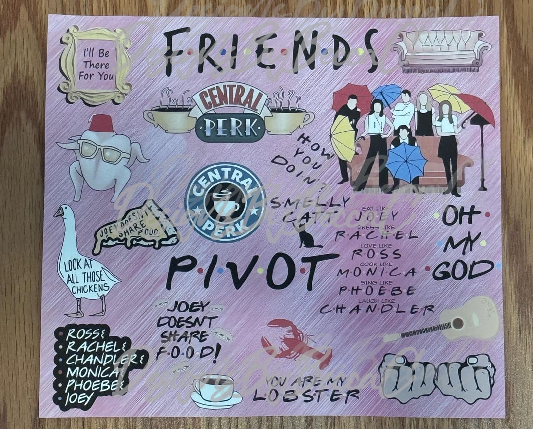 Friends-pivot Sublimation Transfer- Skinny Tumbler - Etsy