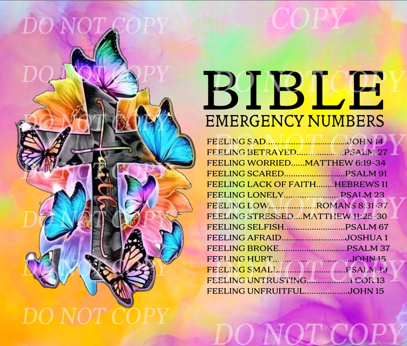 Bible Emergency Numbers Tumbler Wrap - 20 - Faith - Etsy