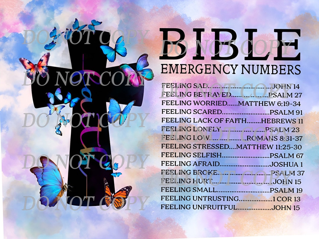 Bible Emergency Numbers Tumbler Wrap, Sublimation Print 20oz - Etsy