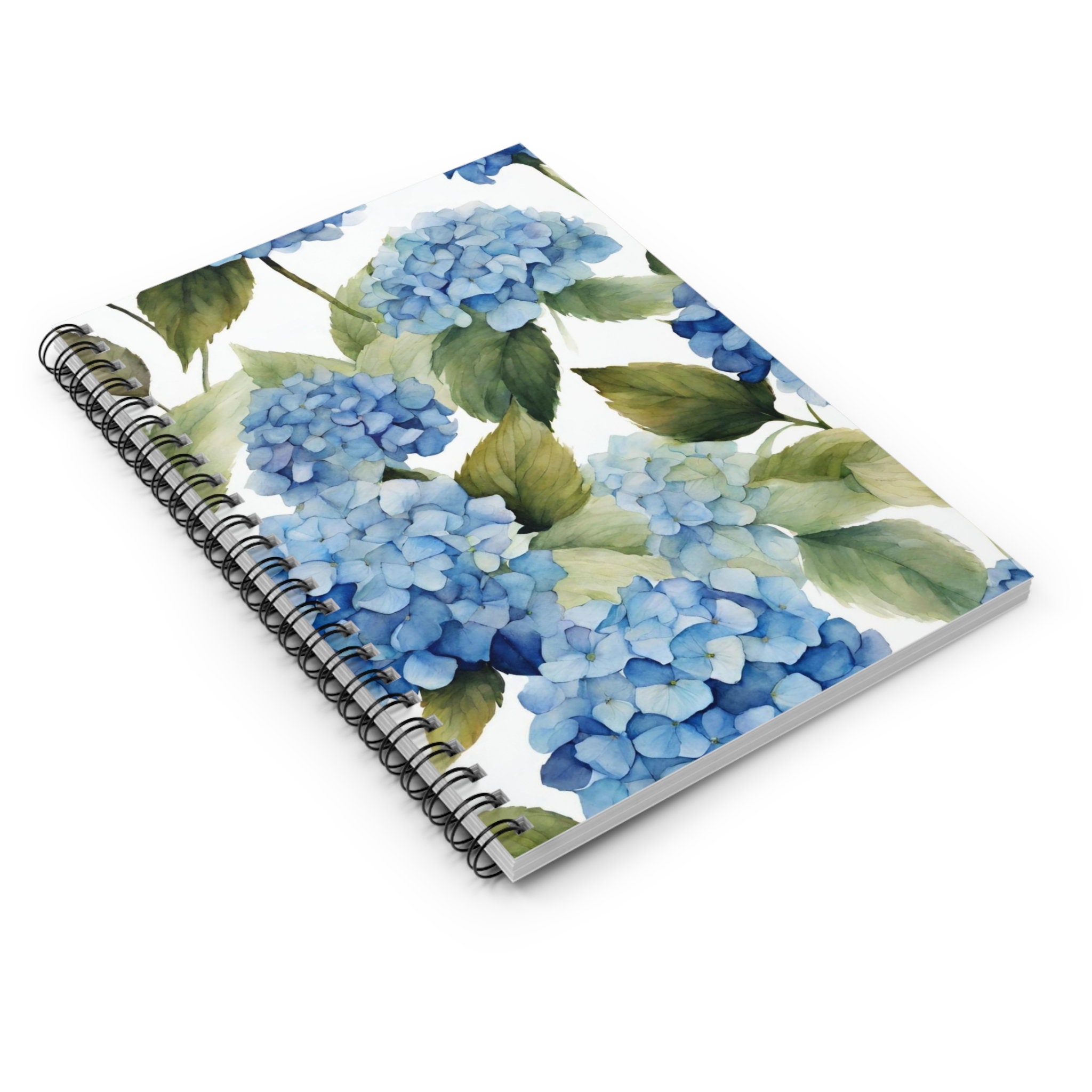 Blooms in Blue: Hydrangea Watercolor Print Spiral Notebook - Etsy