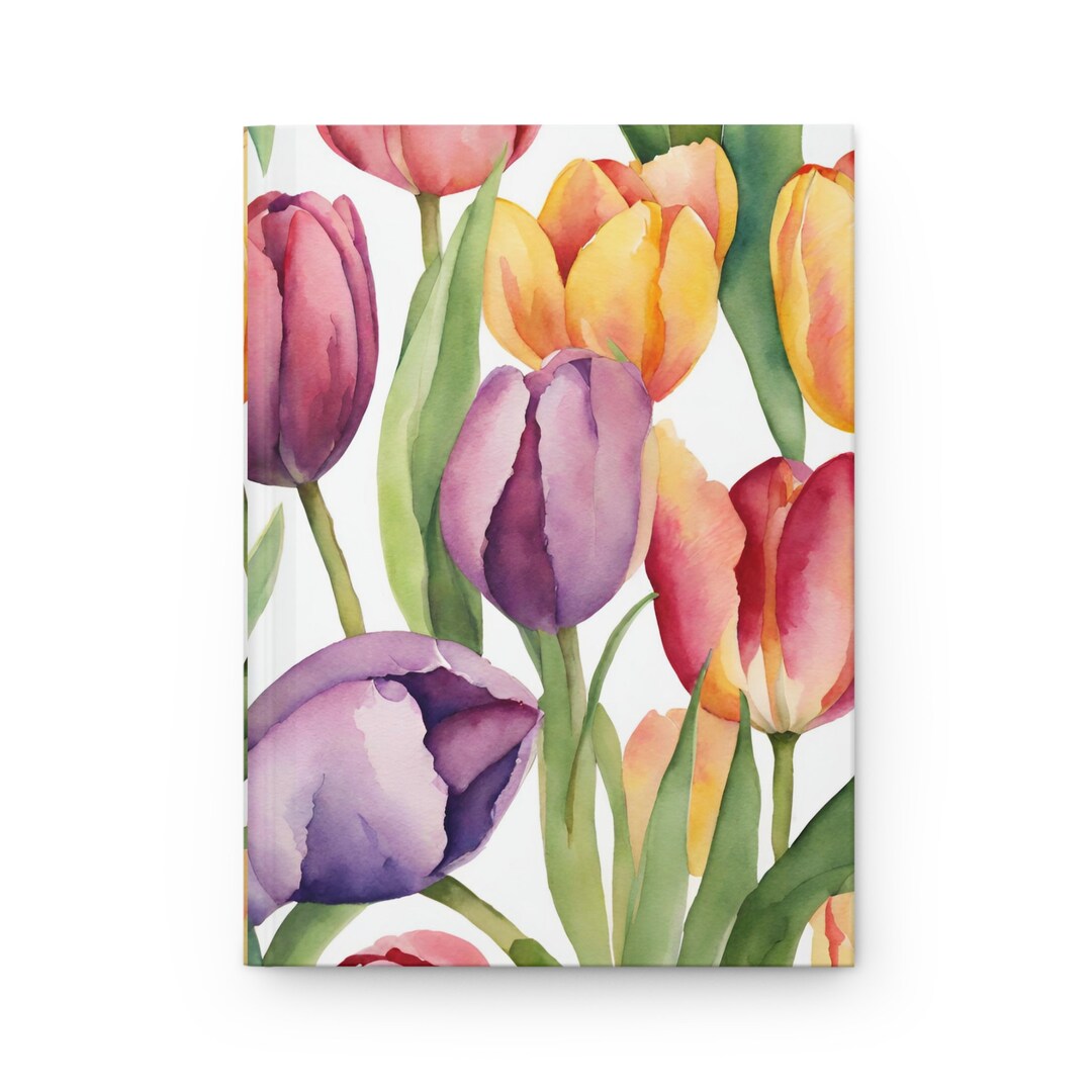 Tulip Watercolor Print Hardcover Journal Matte - Etsy