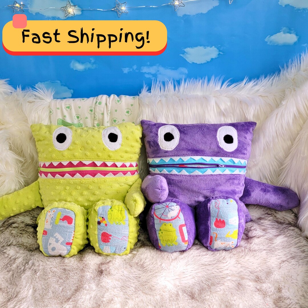 Monster Pajama Pal Pillow Plushie Mad Scientist Themed Stuffed Plush ...