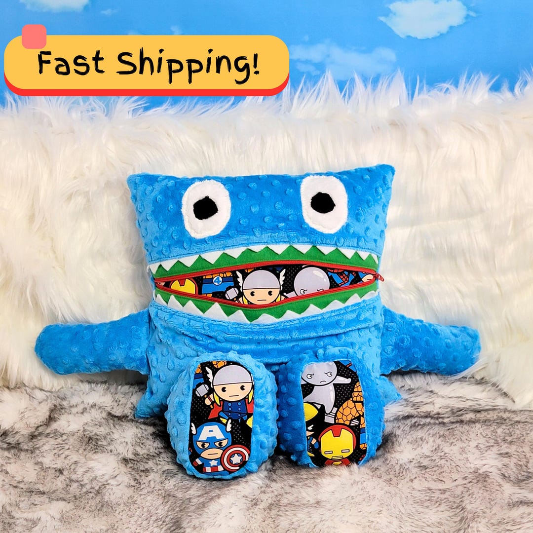 Monster Pajama Pal Pillow Plushie Superhero Themed Stuffed Plush Toy ...