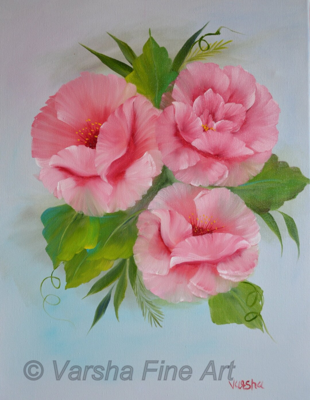 Bob Ross Inspired Flower Oil Painting Oil on Canvas Original Flower ...