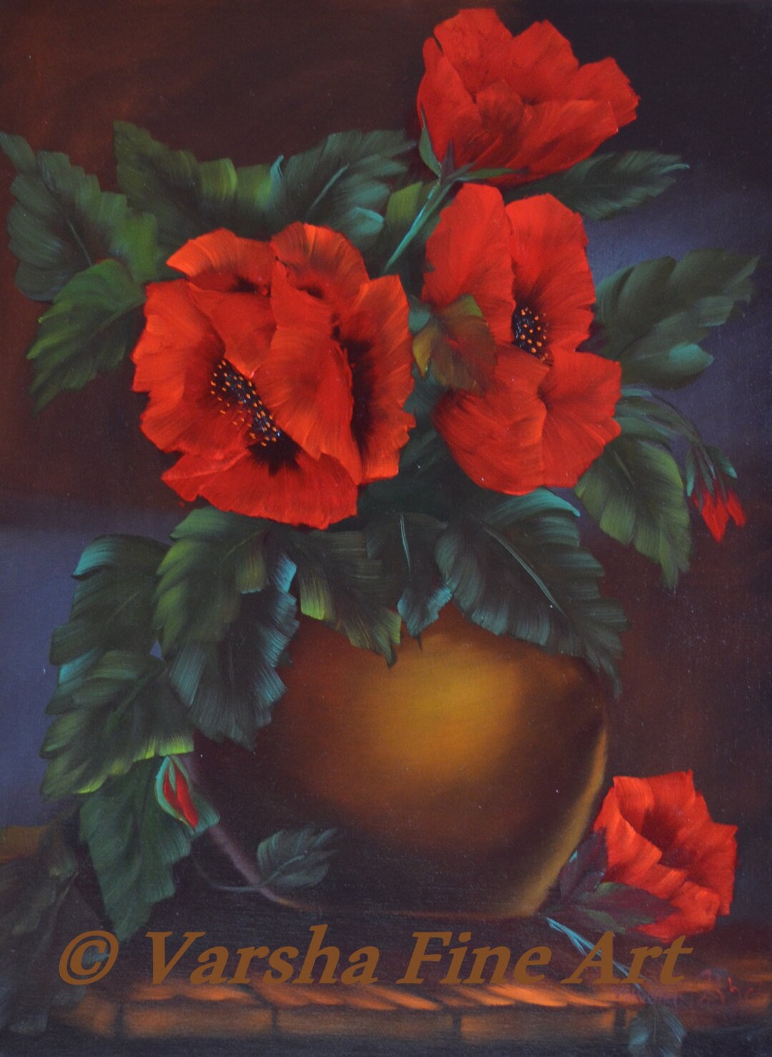 Bob Ross Inspired Flower Oil Painting Oil on Canvas Original Painting ...