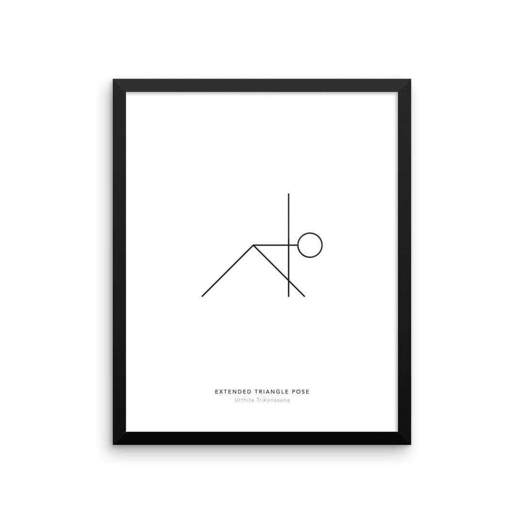 Yoga Pose Print: Triangle Pose Print, Minimalist Wall Art, Yoga Wall ...