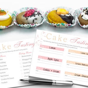 Cake Tasting Card, Wedding Cake Consultation Card, Printable PDF ...