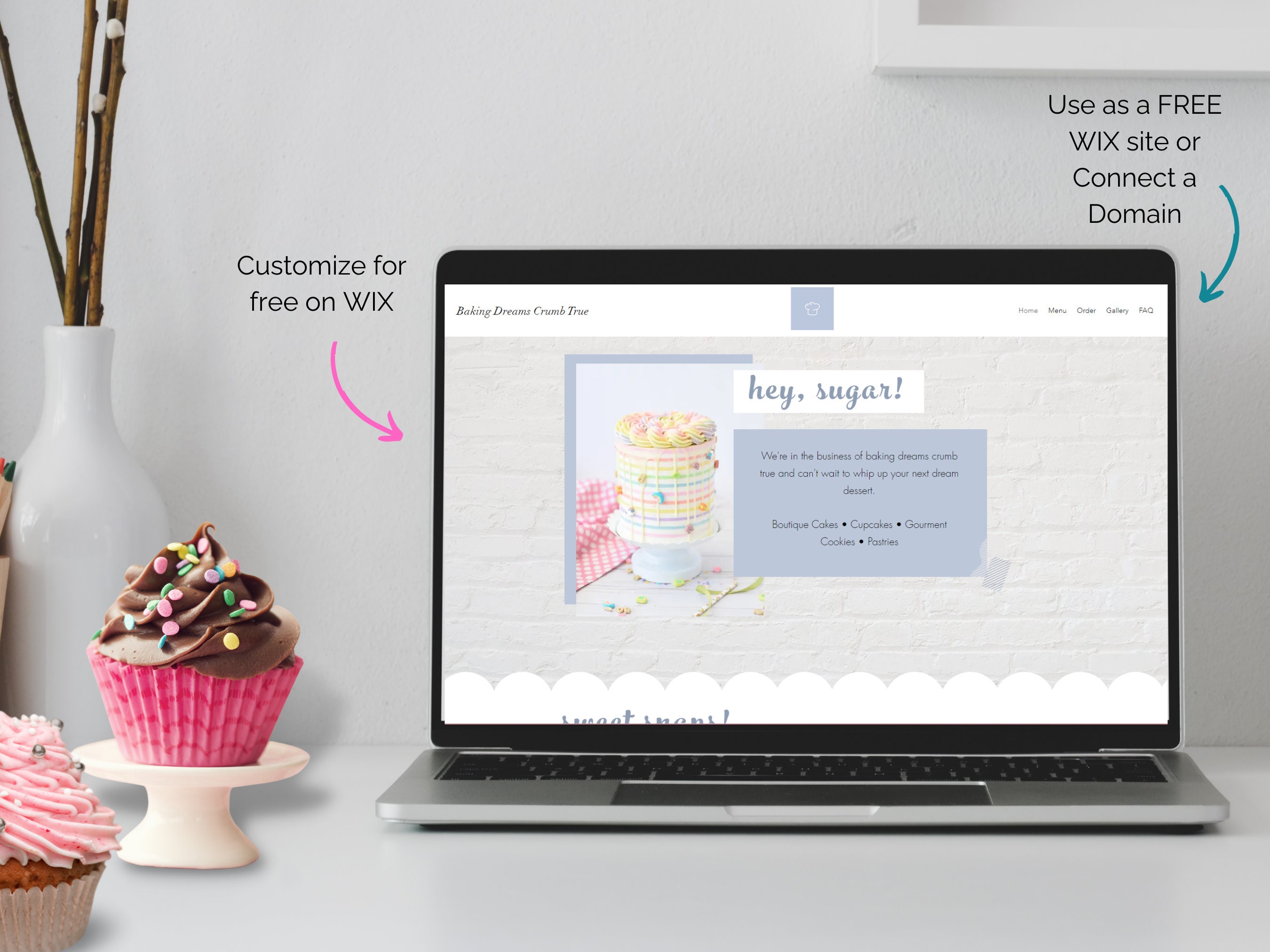 Bakery Website Template, Wix Web Page, Editable Wix Template, Cake ...