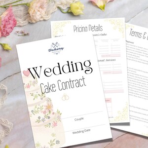 Cake Contract, Printable PDF, Editable Canva Template, Wedding Cake ...