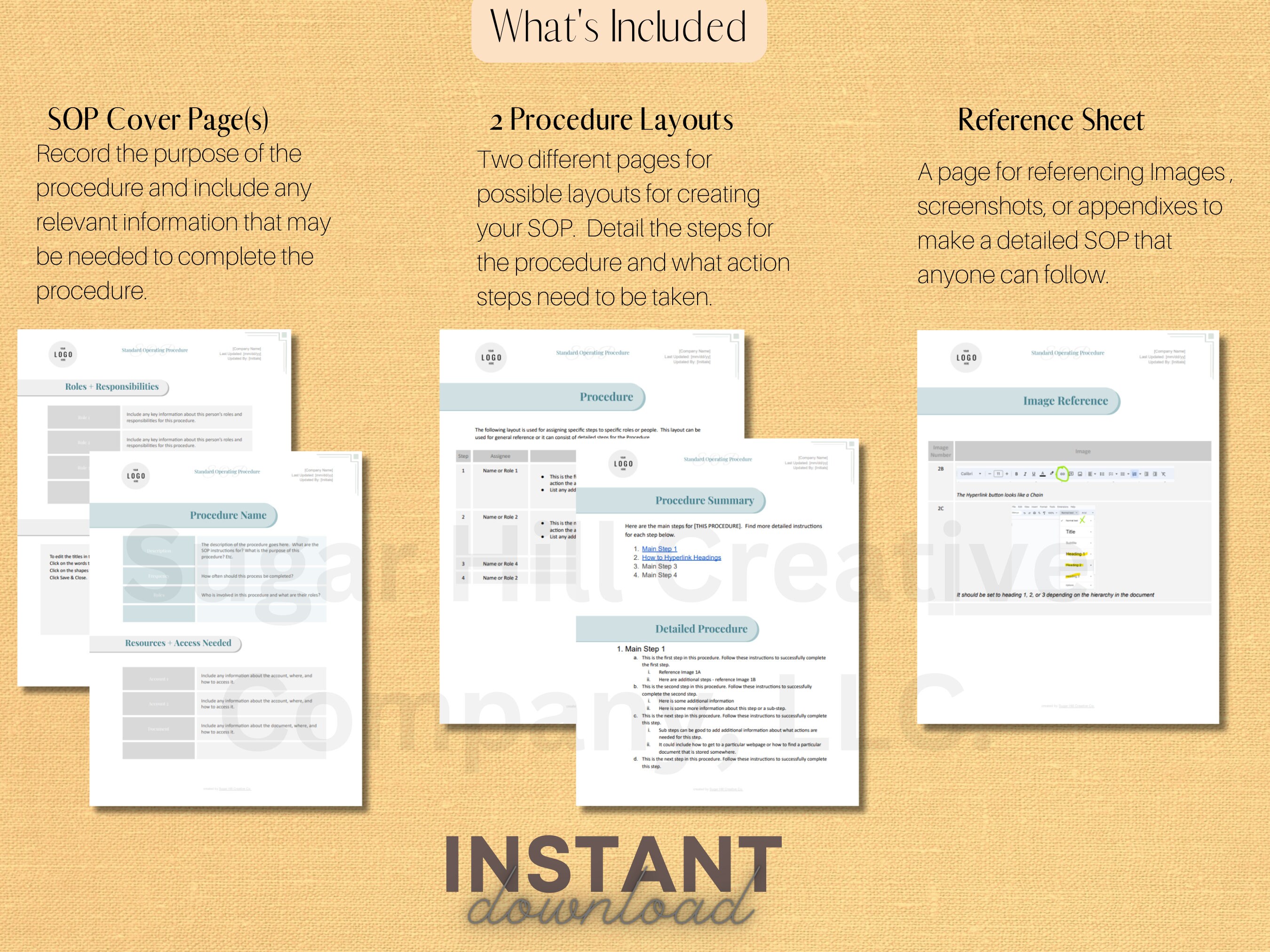 SOP Template, Standard Operating Procedure Template, Customizable SOP ...