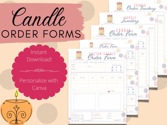 Candle Order Forms Candle Design Template Candle Craft Fair - Etsy