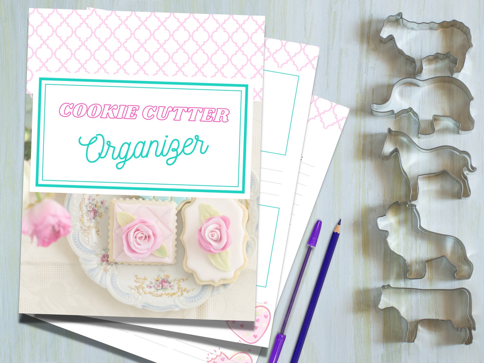 Cookie Cutter Organizer, Printable PDF, Editable Canva Template, Sugar ...