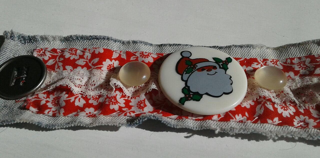 Vintage Santa Claus Handmade Denim, Vintage Buttons, Country Boho ...