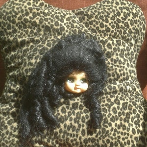 Handmade Gothic Pillow Altered Doll Art Leopard, Cheetah Vintage ...