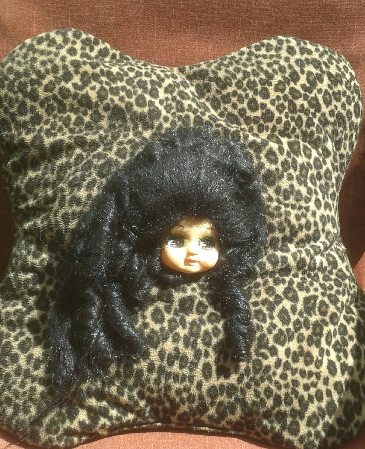 Handmade Gothic Pillow Altered Doll Art Leopard, Cheetah Vintage ...