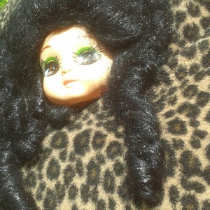 Handmade Gothic Pillow Altered Doll Art Leopard, Cheetah Vintage ...